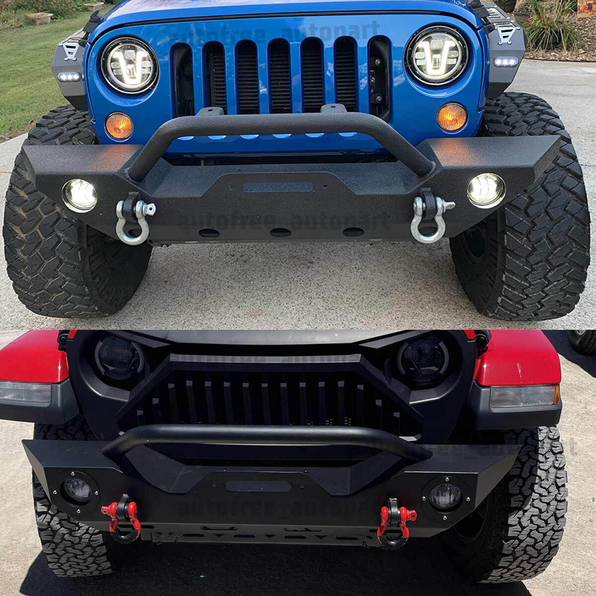 Front Bumper W/Winch Plate & D-Ring Shackles For 2018-2025 Jeep ...