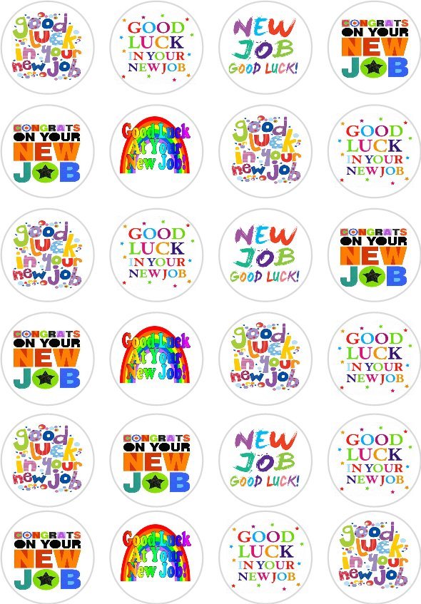 24 Good Luck In Your New Job Premium Cupcake Toppers Edible Rice Wafer ...