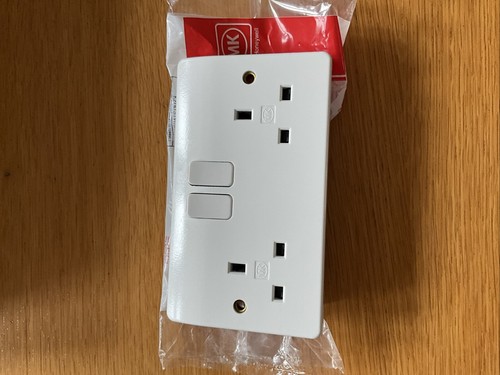 MK Rapid Fix 2 Gang DP 13A Switched Socket • Logic Plus K2747STWHI ...