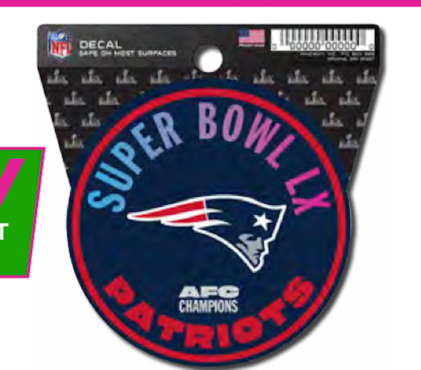 2025 NFL AFC CHAMPIONS NEW ENGLAND PATRIOTS CUT DECAL SUPER