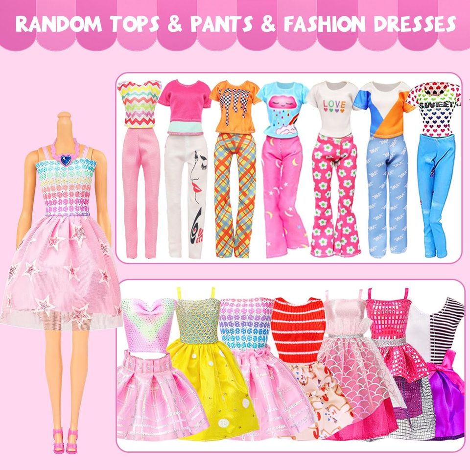 100 Pcs Doll Clothes and Accessories for 11.5 Inch Girl Dolls Outfit ...