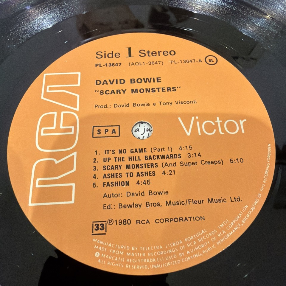 David Bowie - Scary Monsters 1980 Portugal RCA Orange Label LP + Insert ...
