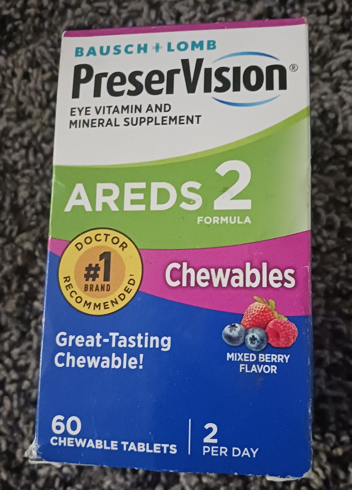 Bausch + Lomb PreserVision Areds 2 Chewables Mixed Berry 60 Tabs ...