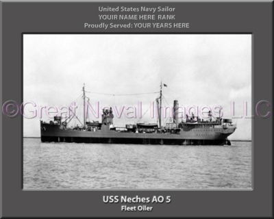 USS Neches AO 5 Personalized Canvas Ship Photo Print Navy Veteran Gift ...