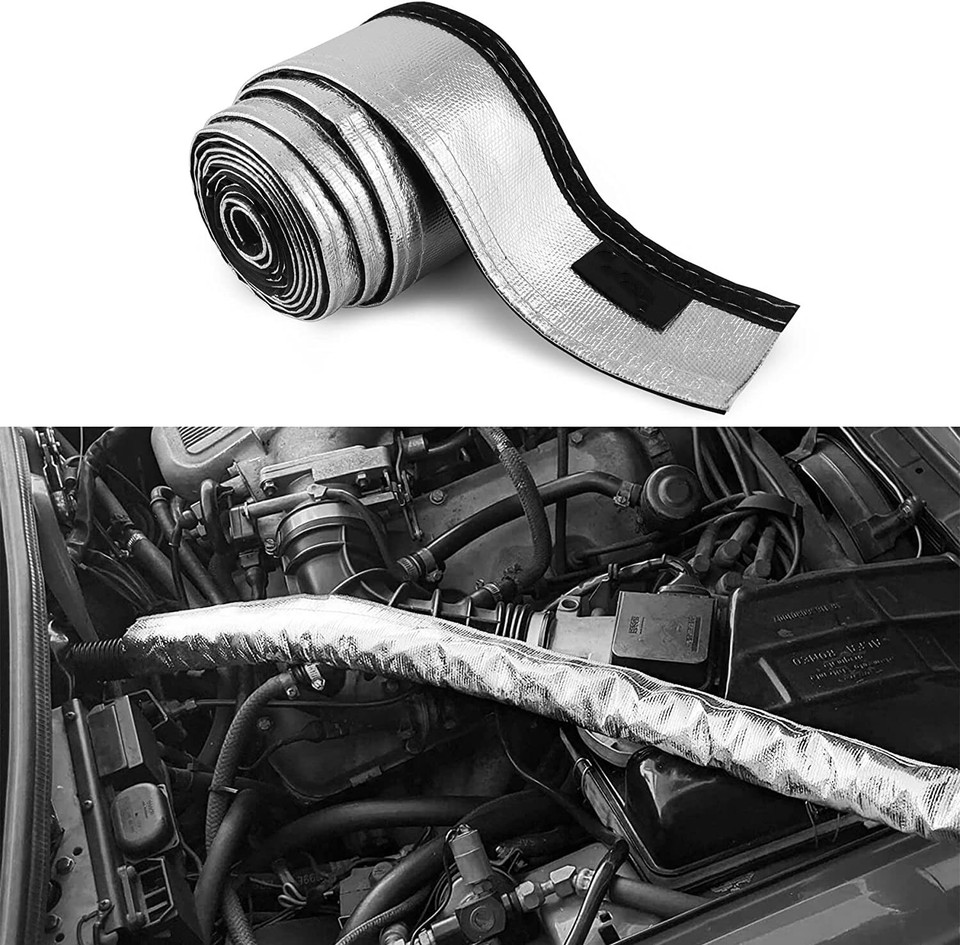 1/2"ID 10Ft Metallic Heat Shield Sleeve Insulated Wire Hose Cover Wrap ...