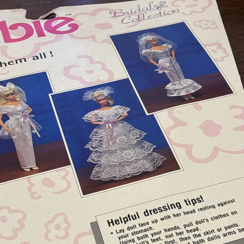 Rare Vintage Mattel Barbie Bridal Collection Wedding Dress Shoes & Veil ...