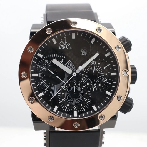 2010s Mint Jacob & Co E2-PRGBCB Epic II Steel 18K Rose Gold Carbon ...