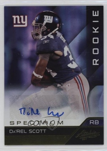 2011 Panini Absolute Memorabilia - Rookie Da'Rel Scott #130 Spectrum ...