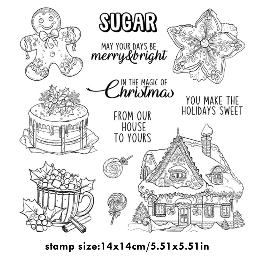 Gingerbread Man Winter House Metal Cutting Dies Clear Stamps Card ...