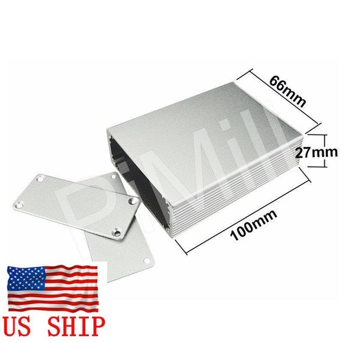 Aluminum Project Box Enclosure Case Electronic DIY 100x66x27mm Silver ...