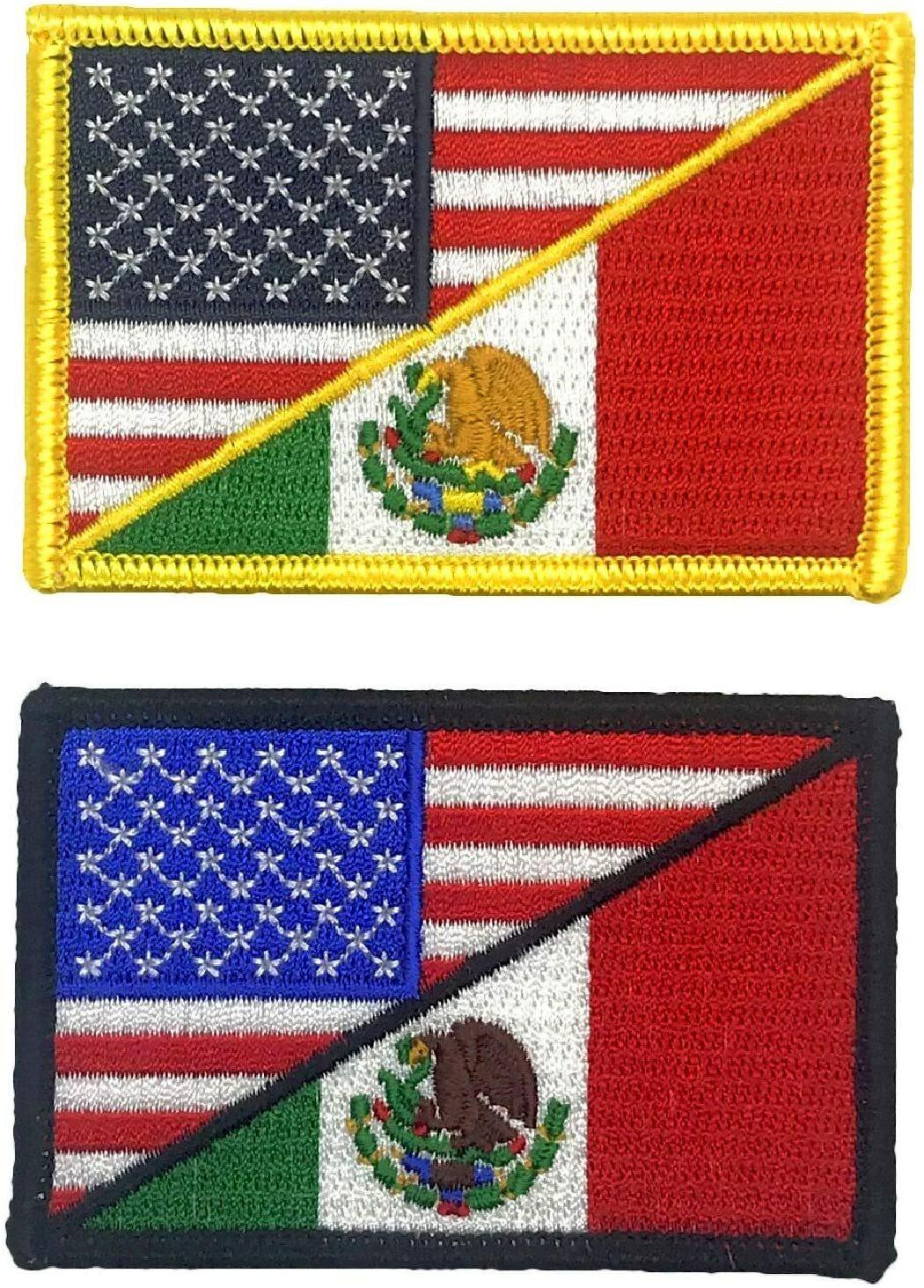 USA Flag Mexico Flag Patch [2PC Bundle -“Hook” Fastener - 3.0 X 2.0 ...