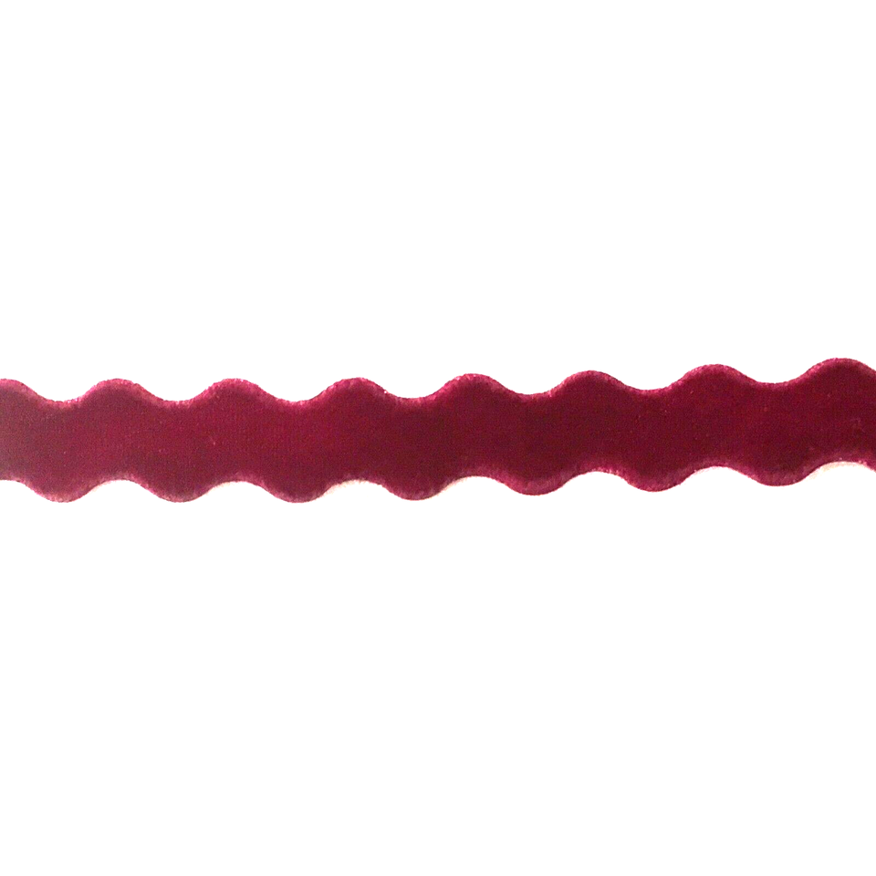 Velvet Ric Rac Trim Serpentine Plush Velvet Trim 3/8" Burgundy Red 5 ...