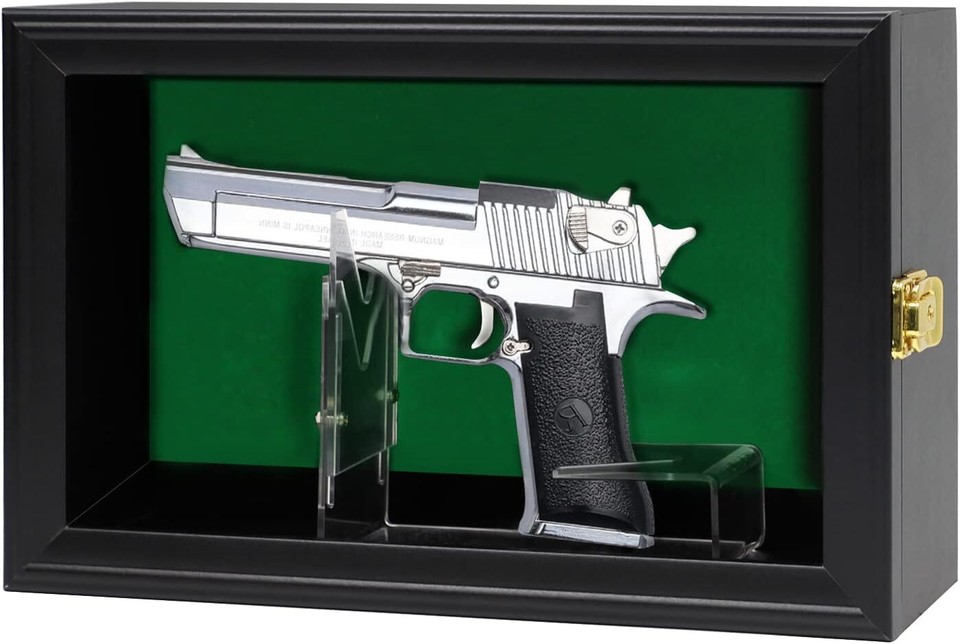 Clear Door Wood Case Cabinet Handgun Pistol Gun Lockable Display Rack ...