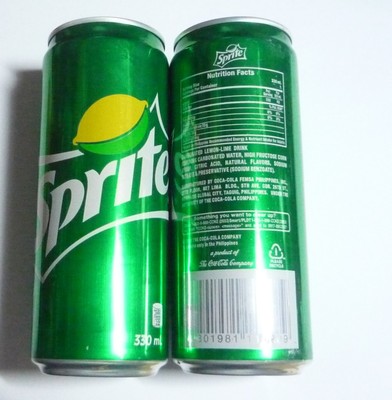 SPRITE can PHILIPPINES Tall 330ml Coca Cola 2017 Collect Asia 6" Tall ...