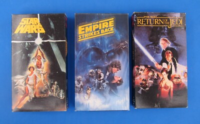 STAR WARS TRILOGY VHS TAPE LOT**GEORGE LUCAS**ESB - ROTJ**1990**NICE ...
