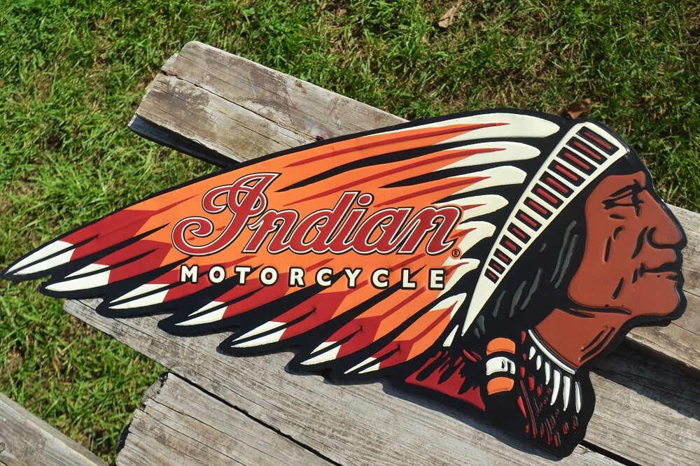 Indian Motorcycle Fully Embossed Tin Metal Sign - Chief - Scout ...