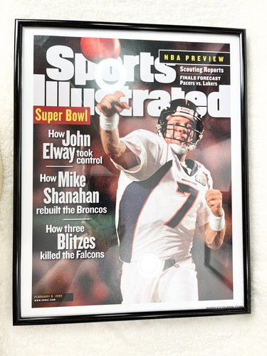 Framed Sports Illustrated Front Page John Elway Denver Broncos Feb 8 ...