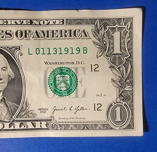fancy serial number 2021 One Dollar Note BIRTHDAY OR ANNIVERSADY JAN ...