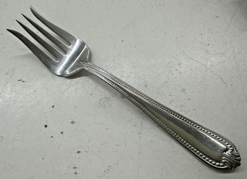 1 Cold Meat Serving Fork Lenox Bead Stainless Glossy Plume Tip 18/10 8 ...
