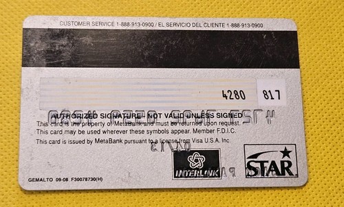 MetaBank Visa Credit Card~Exp 2013~our item #CCB105 | eBay