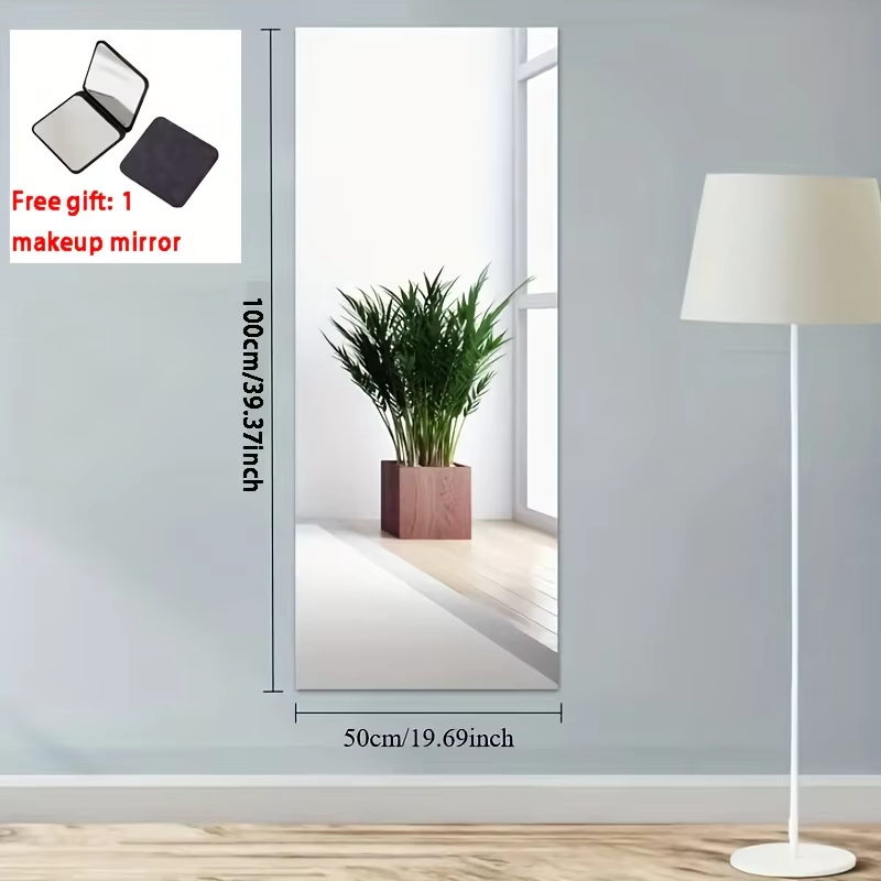 Mirror Wall Stickers Self-Adhesive Square Soft Mirror Sticker DIY ...