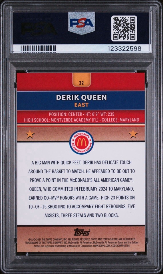 Derik Queen #32 /50 PSA 9 McDonald's Chrome Raywave All American UMD | eBay