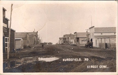 Hurdsfield North Dakota Street Scene Old Cars Muddy Road 1912 RPPC ...