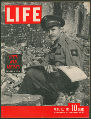 Life Magazine WWII War Artists England Normandy Hitlers Hideout April ...