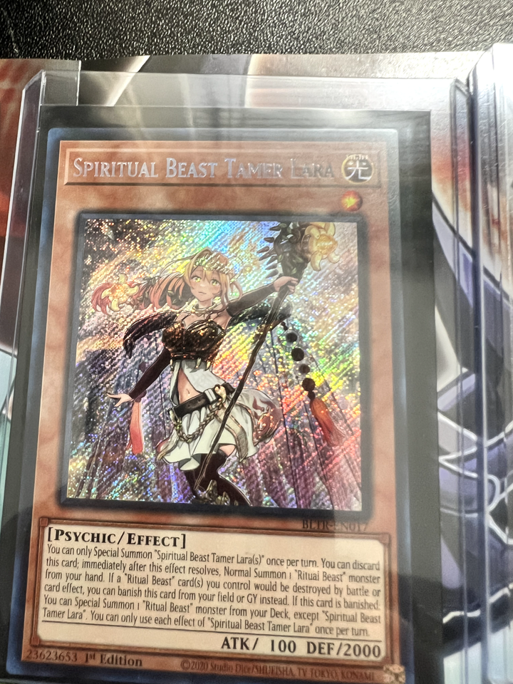 YU-GI-OH! Spiritual Beast Tamer Lara Secret Rare BLTR-EN017 1st Edition ...