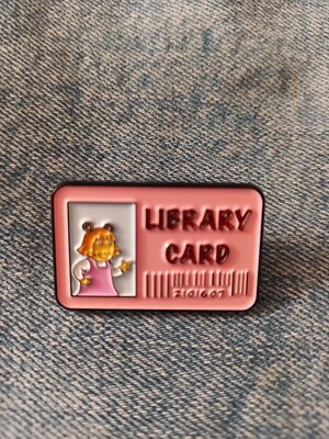 ARTHER-" LIBRARY CARD"- ENAMEL/ LAPEL / BROOCH PIN-NIP-NEXT DAY ...