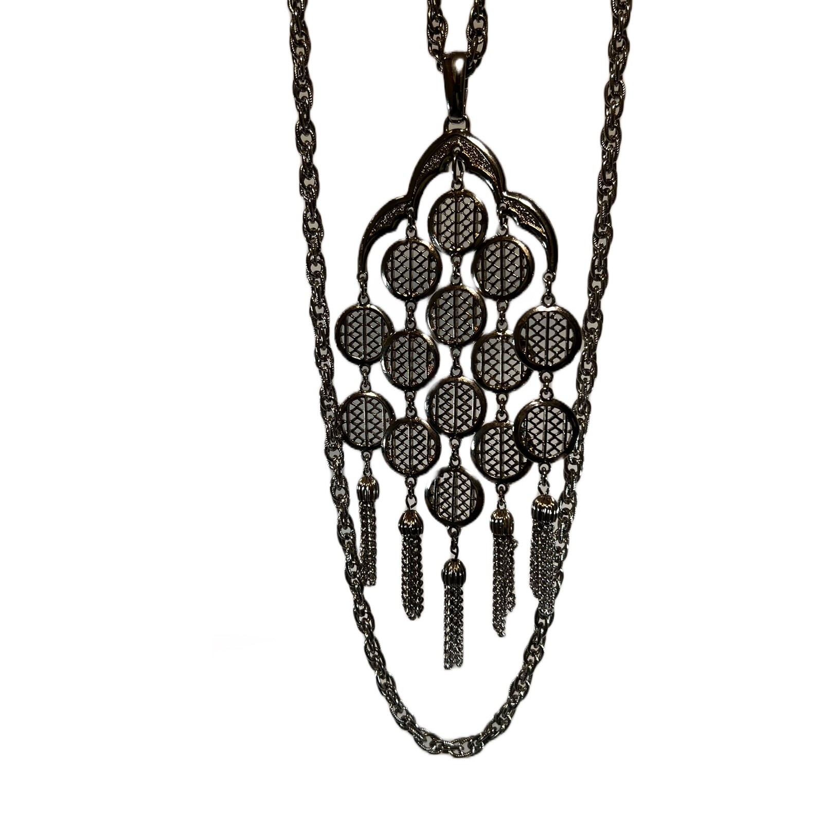 Vintage Trifari Waterfall Necklace Layered - Gem