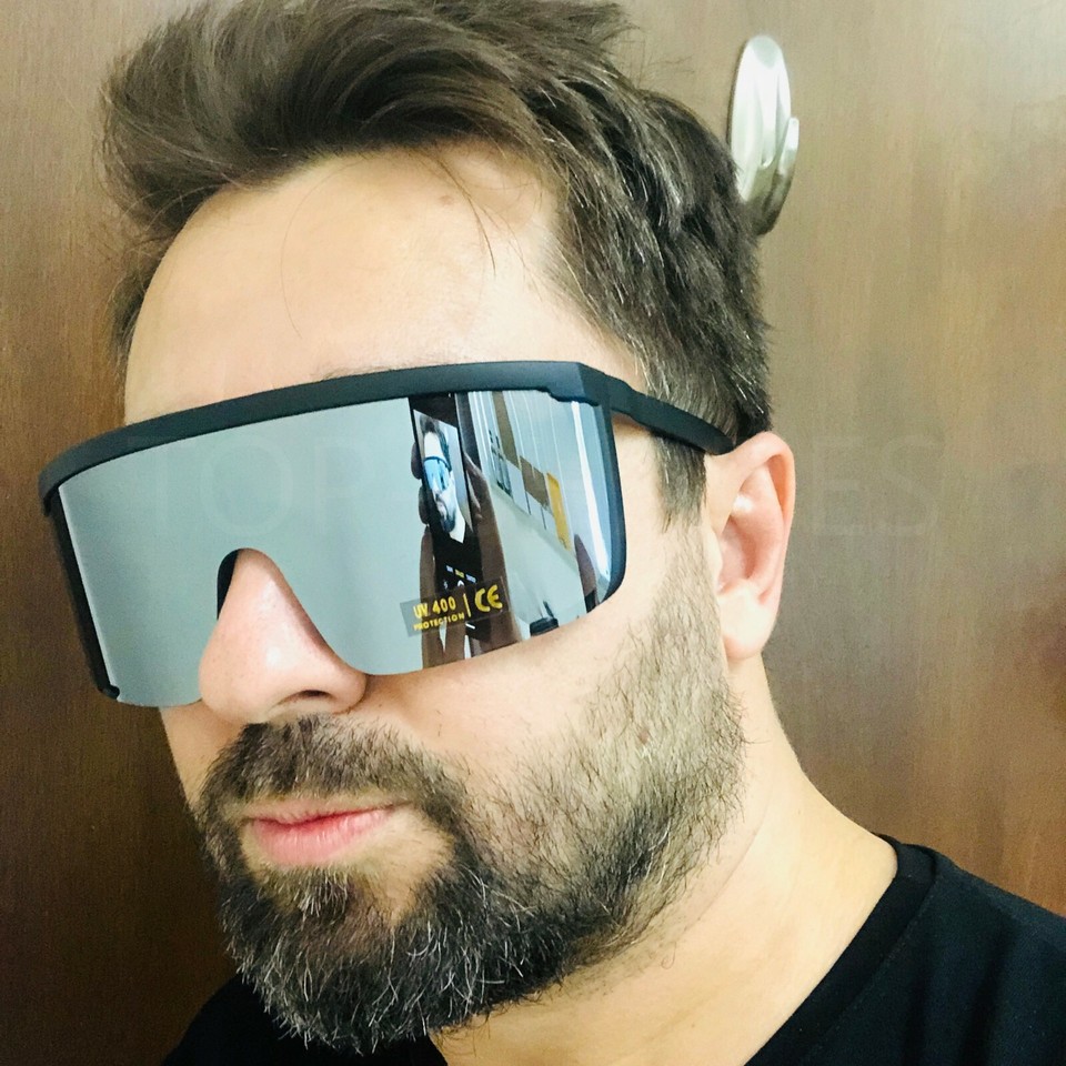 Sunglasses Women Mens Oversize Huge Visor Big Shield Mask Half Face ...