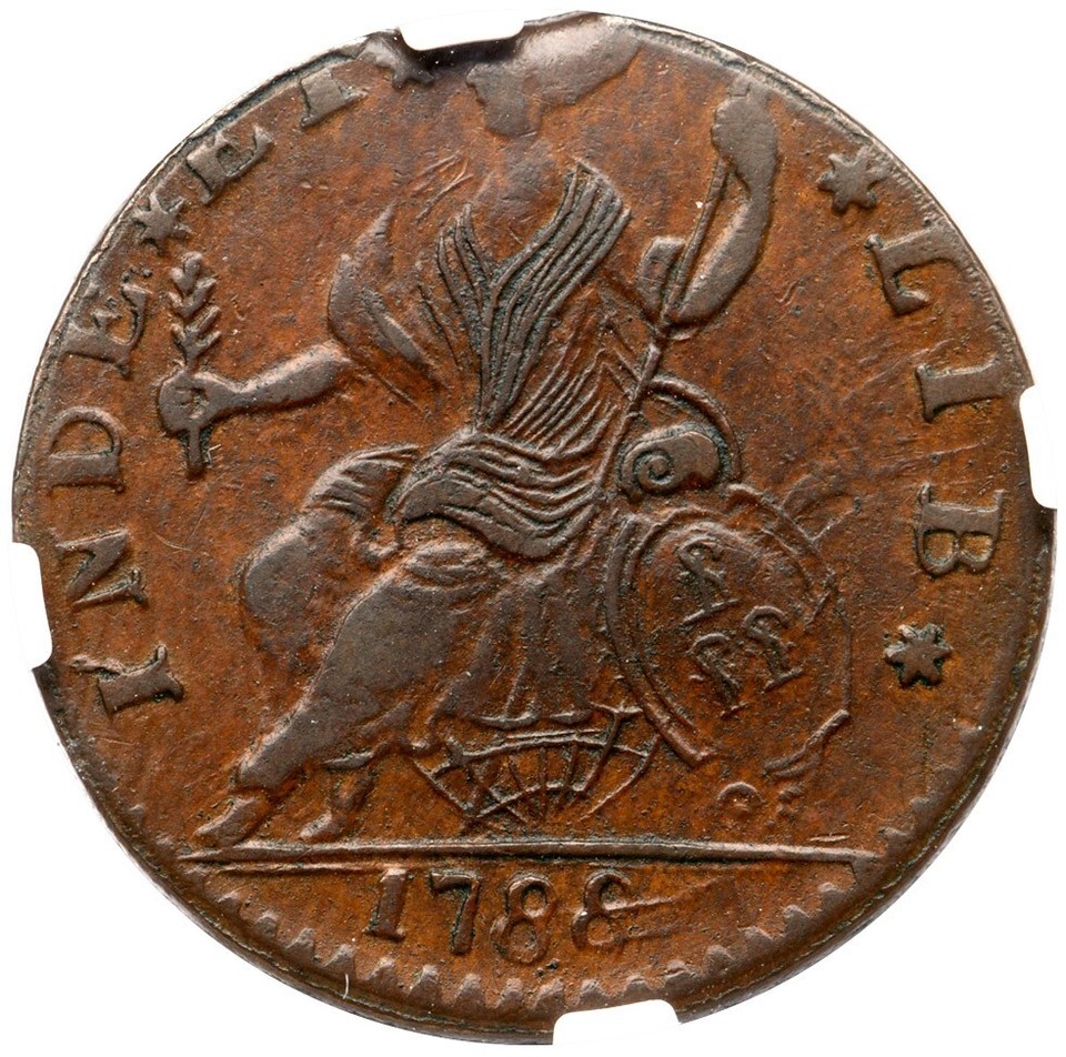 1788 M 11-G R-2 NGC AU 58 Mailed Bust Left Connecticut Colonial Copper ...