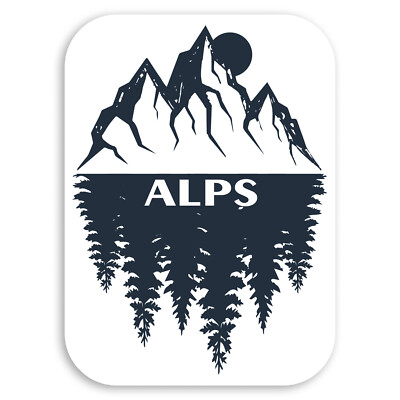 2 x 10cm Alps Vinyl Stickers - Skiing Mountain Travel Luggage Sticker ...