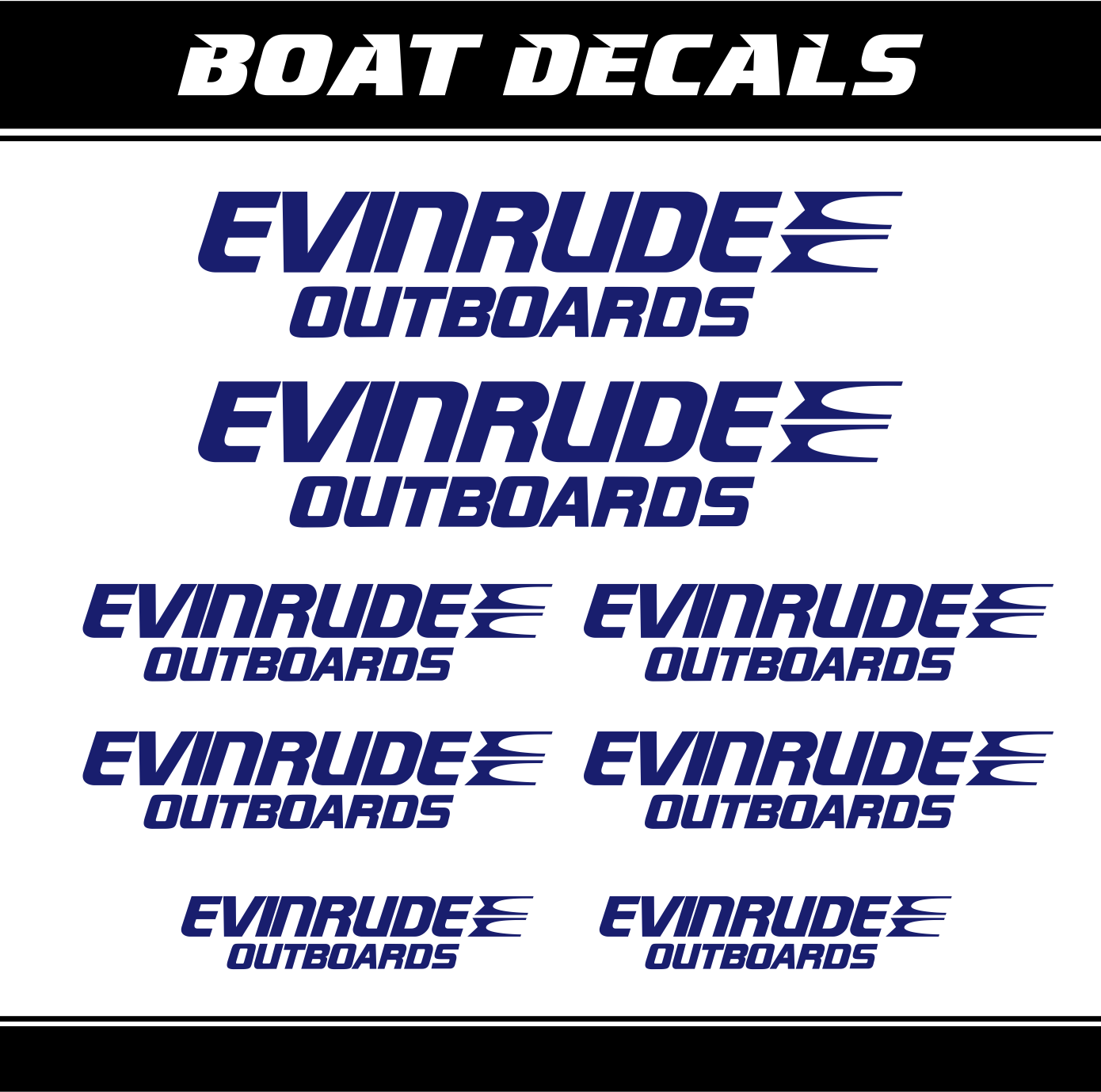 Decal Evinrude Outboards Motorboat replacement boat engine sticker set ...