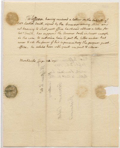Autograph Letter Signed from President Thomas Jefferson to Virginia ...