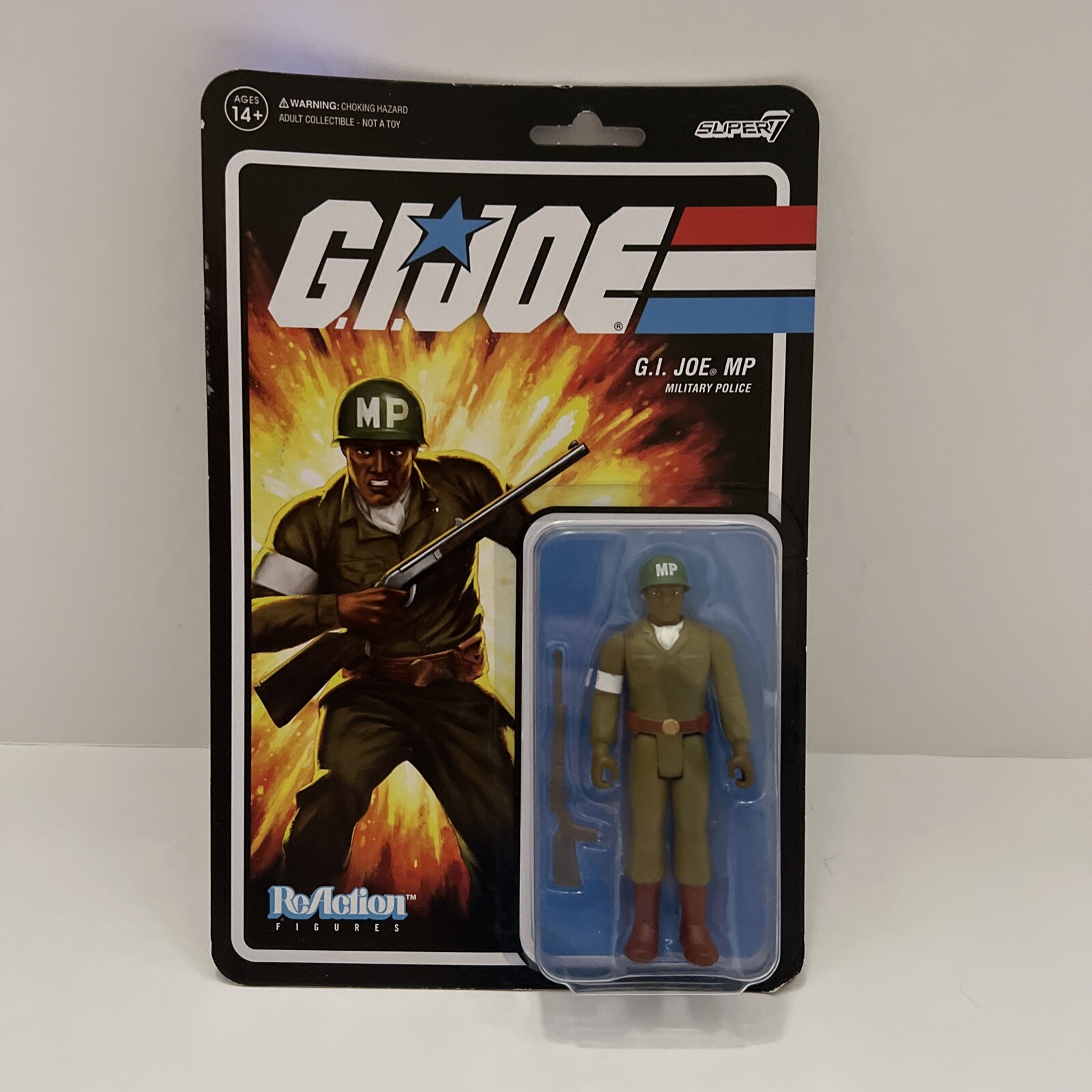 Super7 ReAction GI JOE MP Military Police (BROWN SKIN) 3.75" Figure New ...