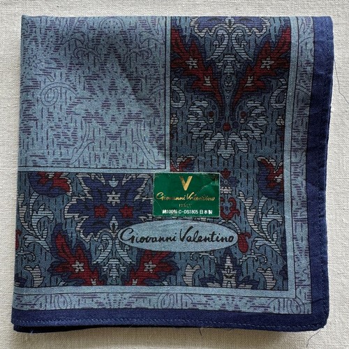 Mens Handkerchief Vintage Floral Pattern Flourish Pocket Square Blue ...