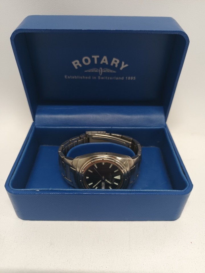 Rotary Silver Wrist Watch Boxed - Stainless Steel Water Resistant 50M ...