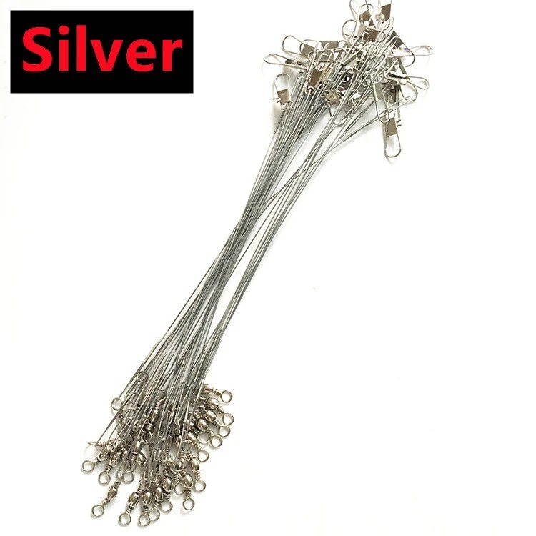 100pcs Trace Wire Leader Stainless Steel Fishing Line Leaders With Snap ...