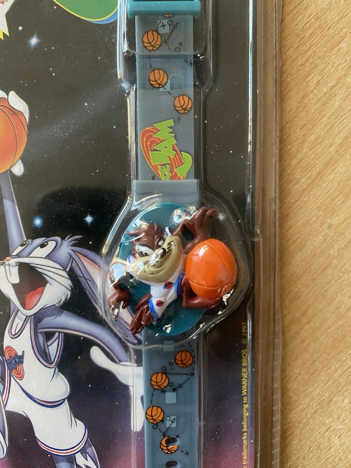 Vintage 1996 Space Jam Watch New Sealed Flip Up Taz Tasmanian Devil ...