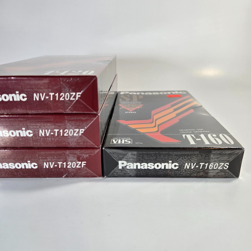 Lot of 4 Panasonic Blank VHS Tapes 3x T-120 Hi-Fi/1x T-160 SP Special ...