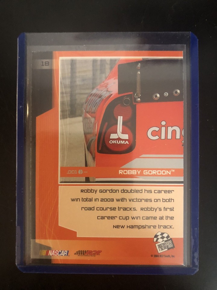 Robby Gordon Autographed Trading Card Press Pass Stealth 2004 Nascar ...
