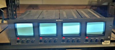 Sony PVM-411 4-Screen 4" B&W CRT QUAD Display Rackmount Video Monitors ...