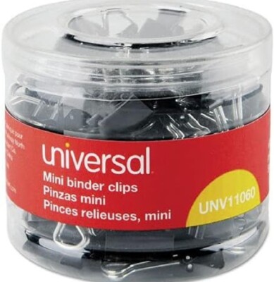 Universal® Mini Binder Clips Black 60pack New | eBay