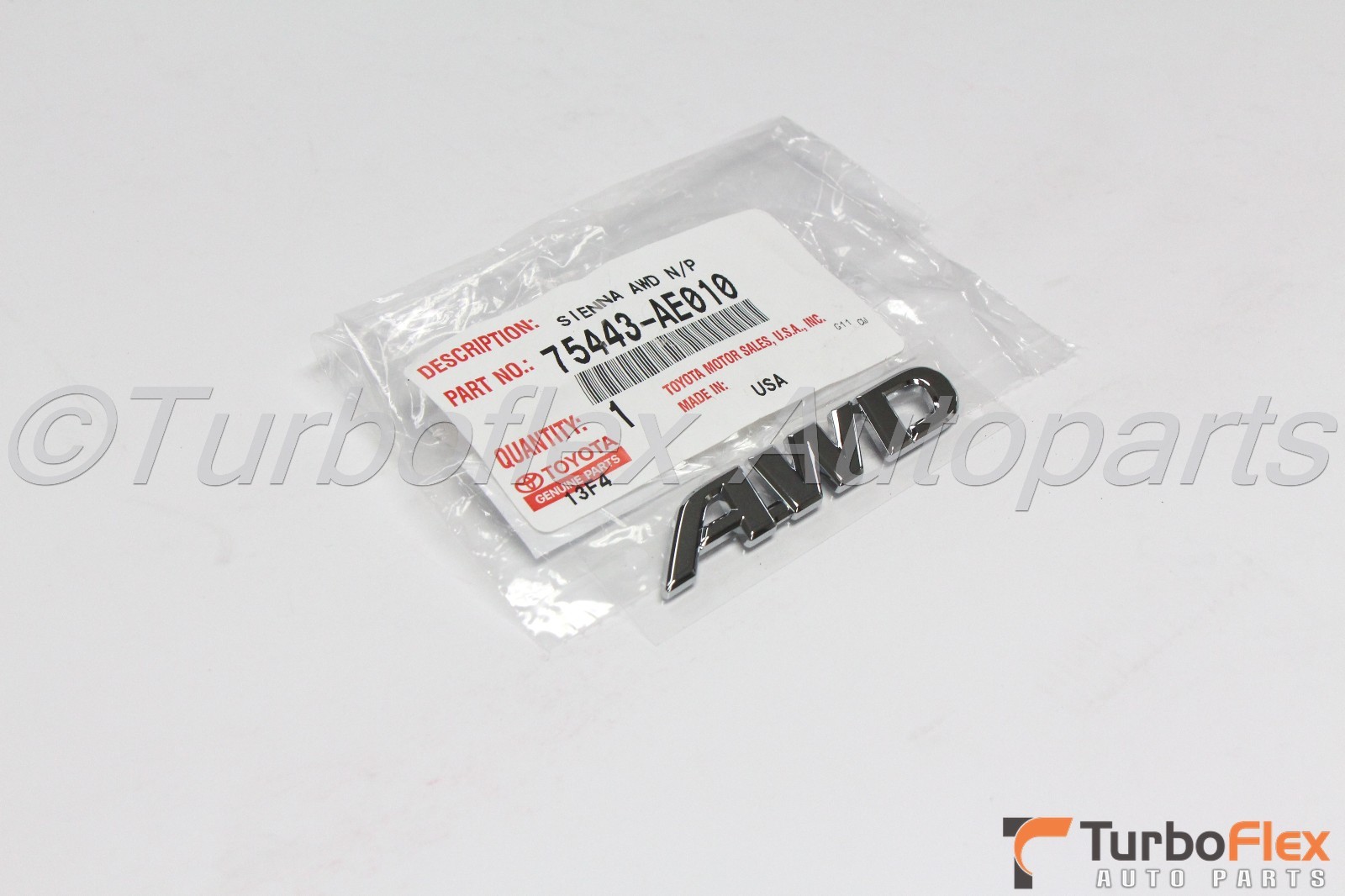 Toyota Venza Sienna Matrix AWD Tailgate Emblem Genuine OEM 75443-AE010 ...