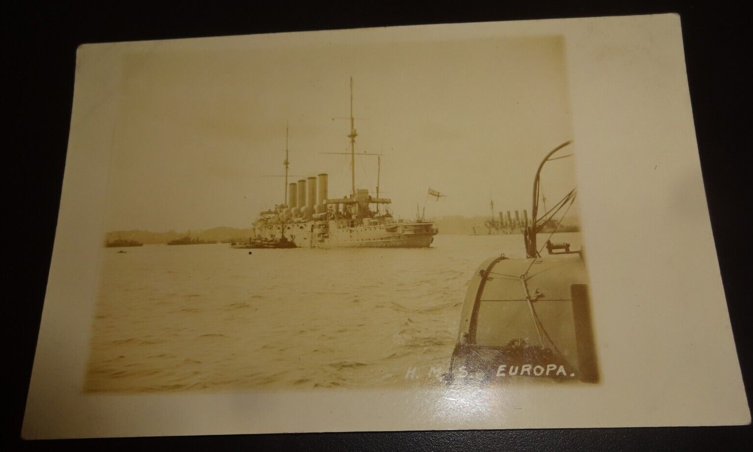 HMS EUROPA (1897) Royal Navy Diadem-class cruiser Vintage RP Postcard ...