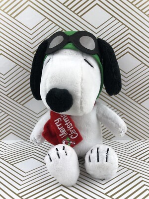 Peanuts Aviator 9" Snoopy Goggles Merry Christmas Scarf Plush 2016 | eBay
