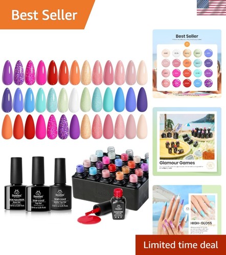 20 Trendy Gel Polish Colors with No Wipe Top & Base Coats - Eco ...