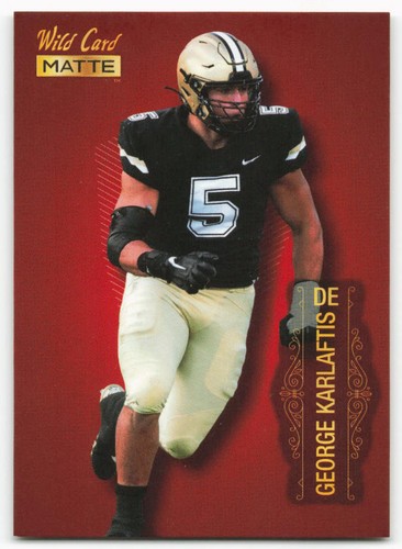 2022 George Karlaftis Wild Card Matte Red Rookie SP - Kansas City ...